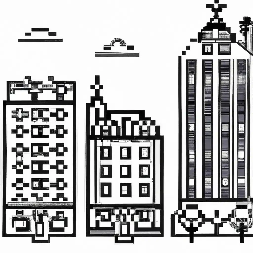 10 Desenhos de Prédios em Pixel Art para Imprimir e Colorir