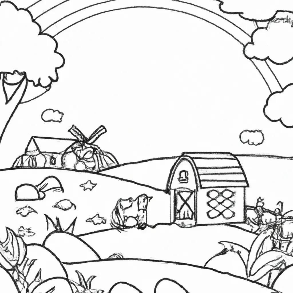 100+ Desenhos de Área Rural para Imprimir e Colorir