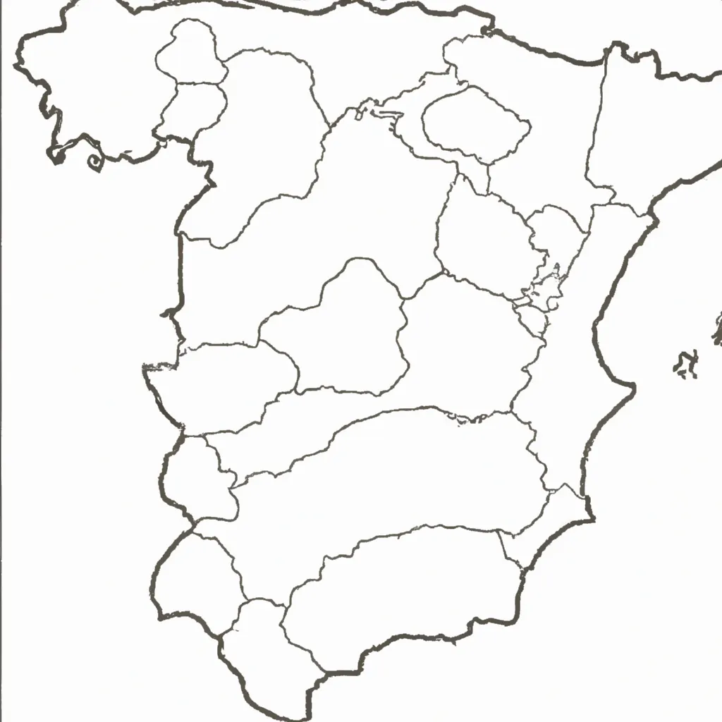 Espanha com 10 Desenhos de Mapa para Imprimir e Colorir