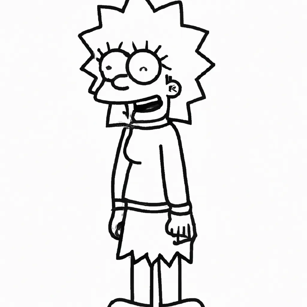 7 Desenhos de Lisa Simpsons para Imprimir e Colorir