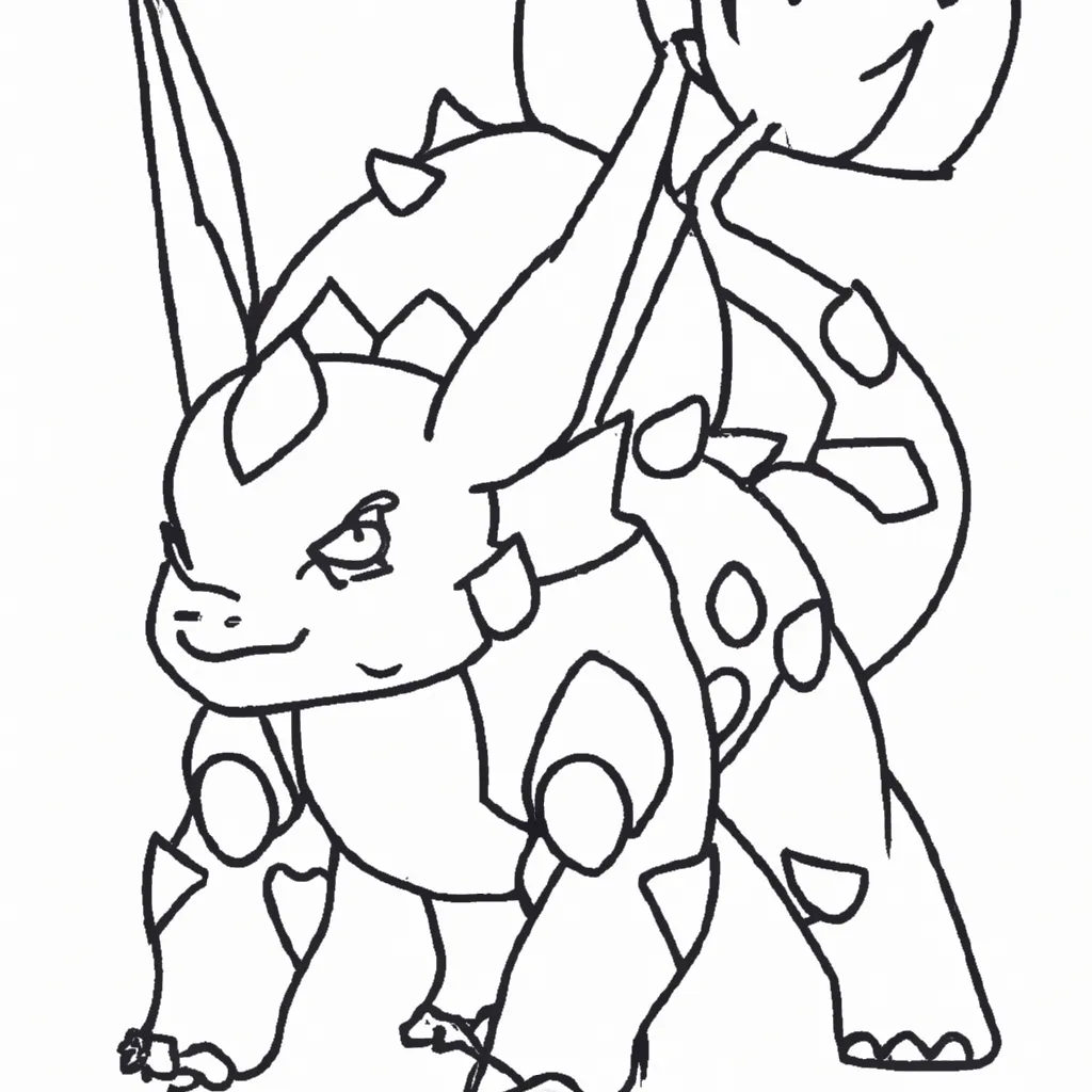 Desenhar Nidoking: 7 Passos Simples para Imprimir e Colorir!