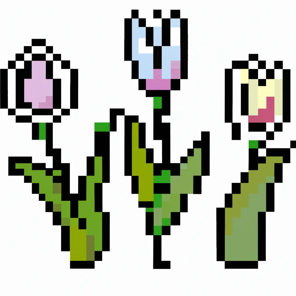 Pixel Art de Tulipas para Colorir