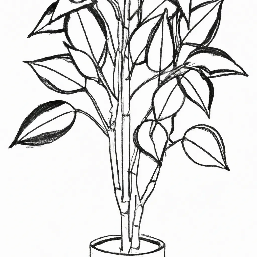 10 Desenhos de Ficus Benjamina para Imprimir e Colorir