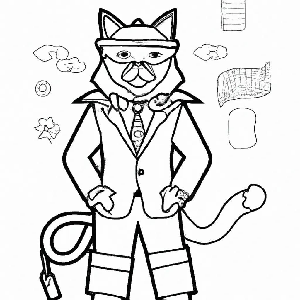 10 Desenhos de Homem Gato para Imprimir e Colorir