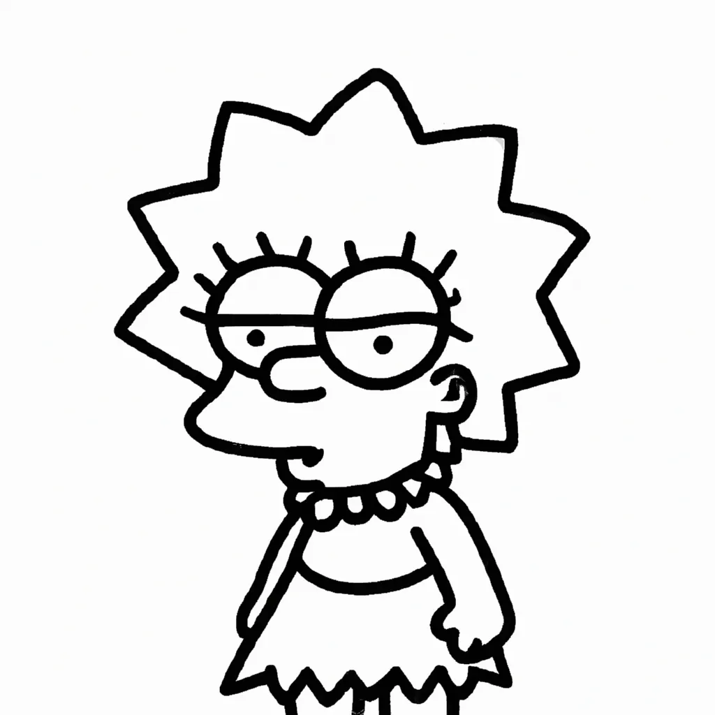 7 Desenhos de Lisa Simpsons para Imprimir e Colorir
