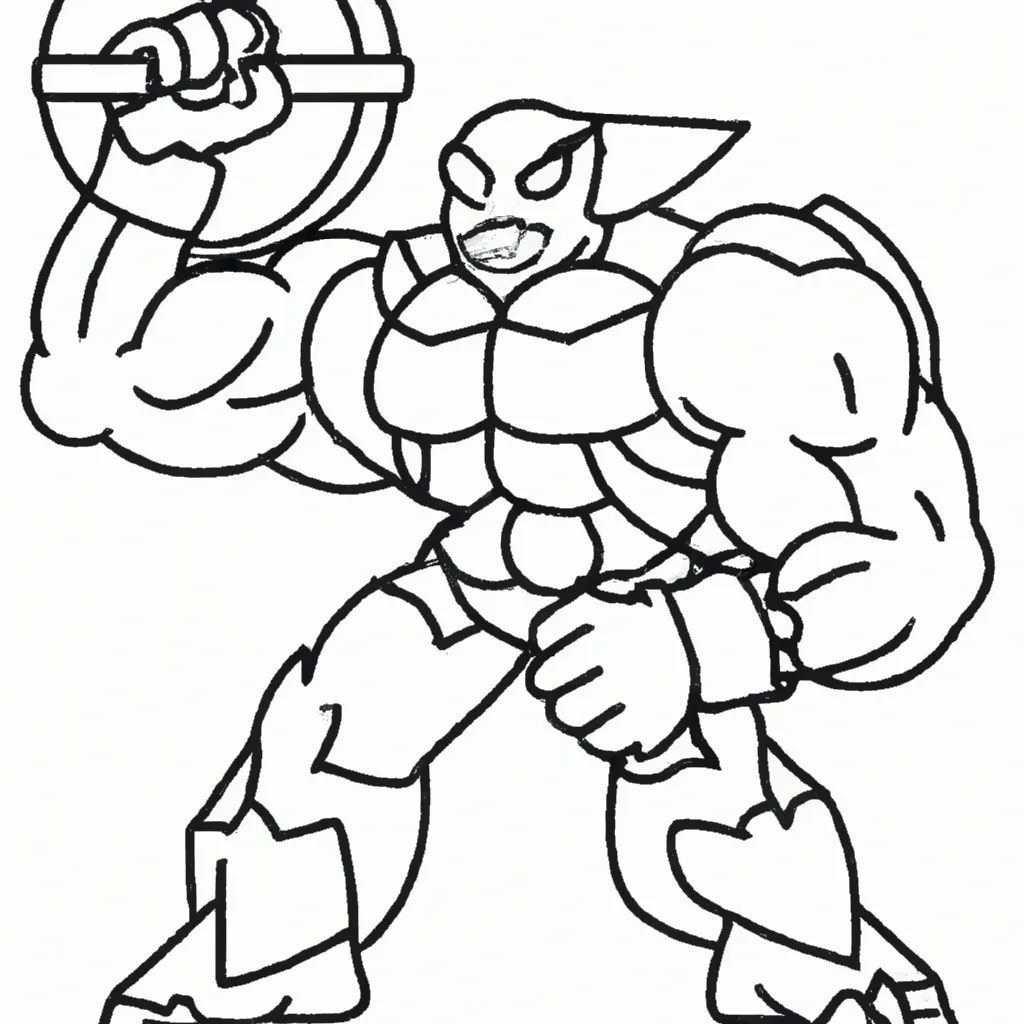 7 Desenhos de Pokémon Machamp para Imprimir e Colorir
