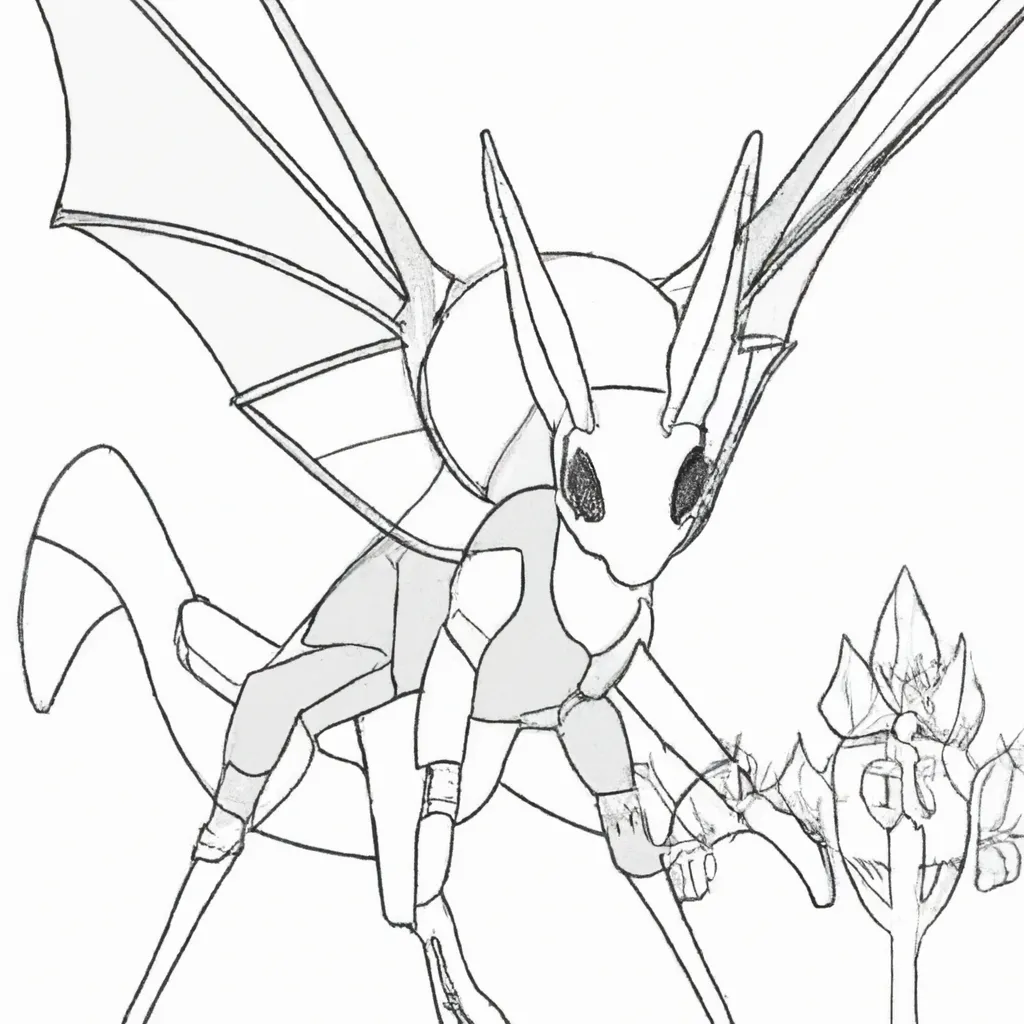 Desenhos de Pokémon Scyther para Imprimir e Colorir