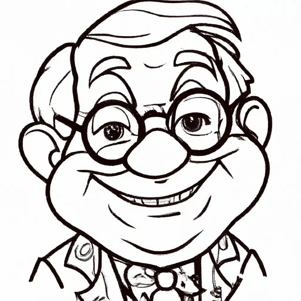 10 Desenhos de Carl Fredricksen para Imprimir e Colorir