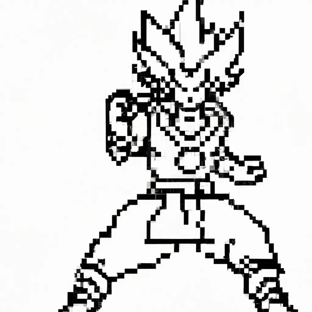 7 Desenhos de Goku em Pixel Art para Imprimir e Colorir