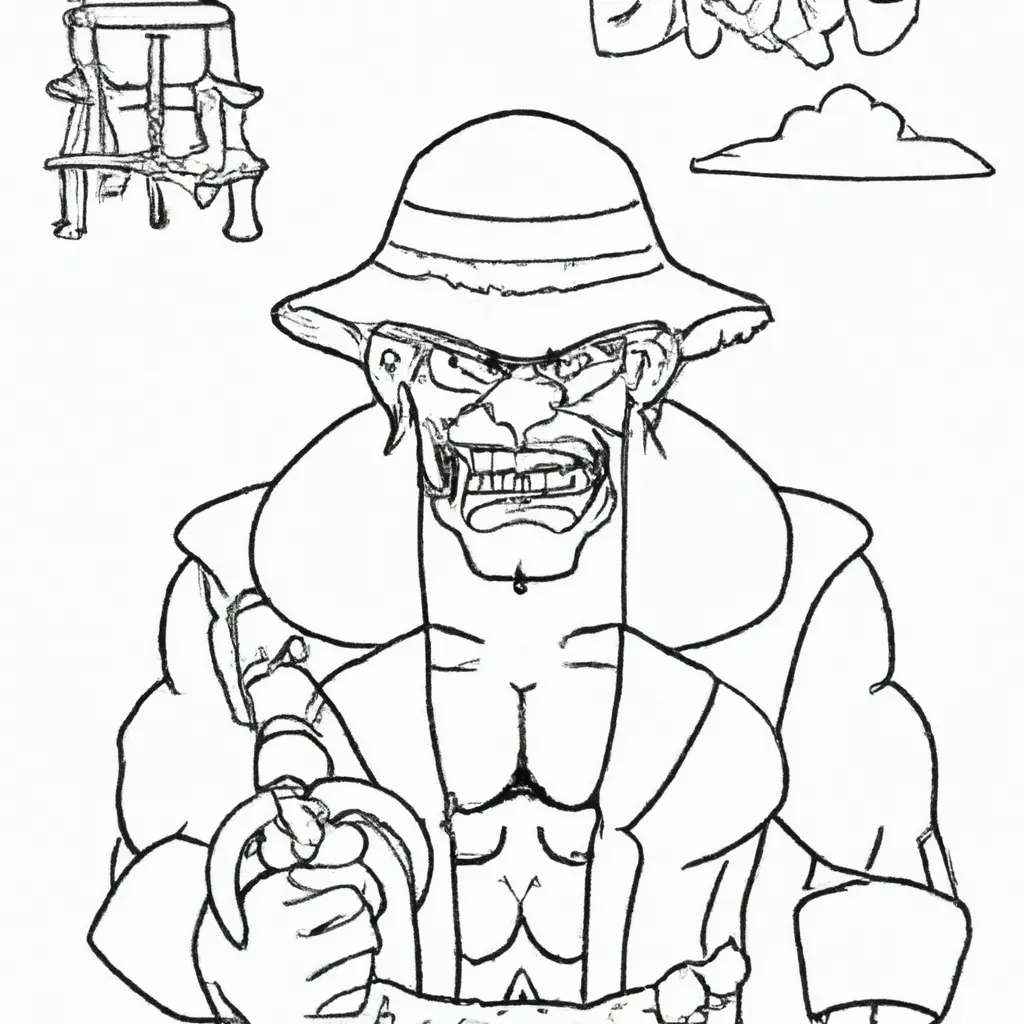 7 Desenhos de Monkey D. Garp para Imprimir e Colorir