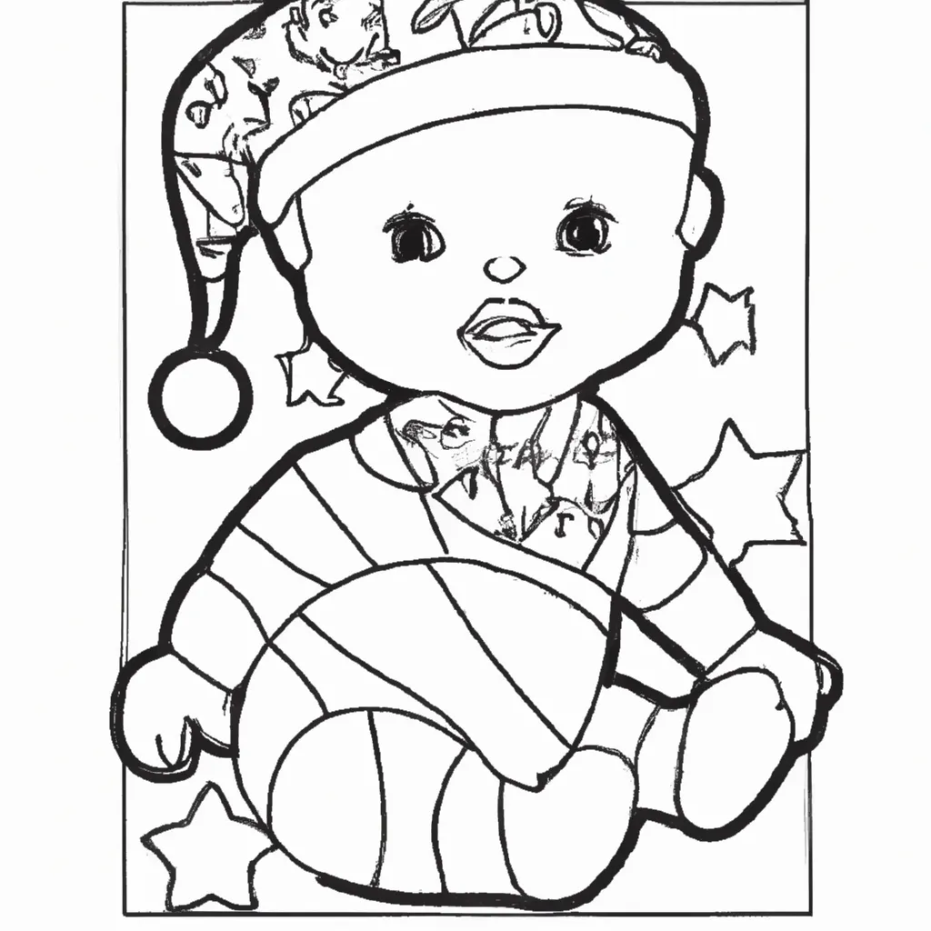 7 Desenhos de Bebê de Natal para Imprimir e Colorir