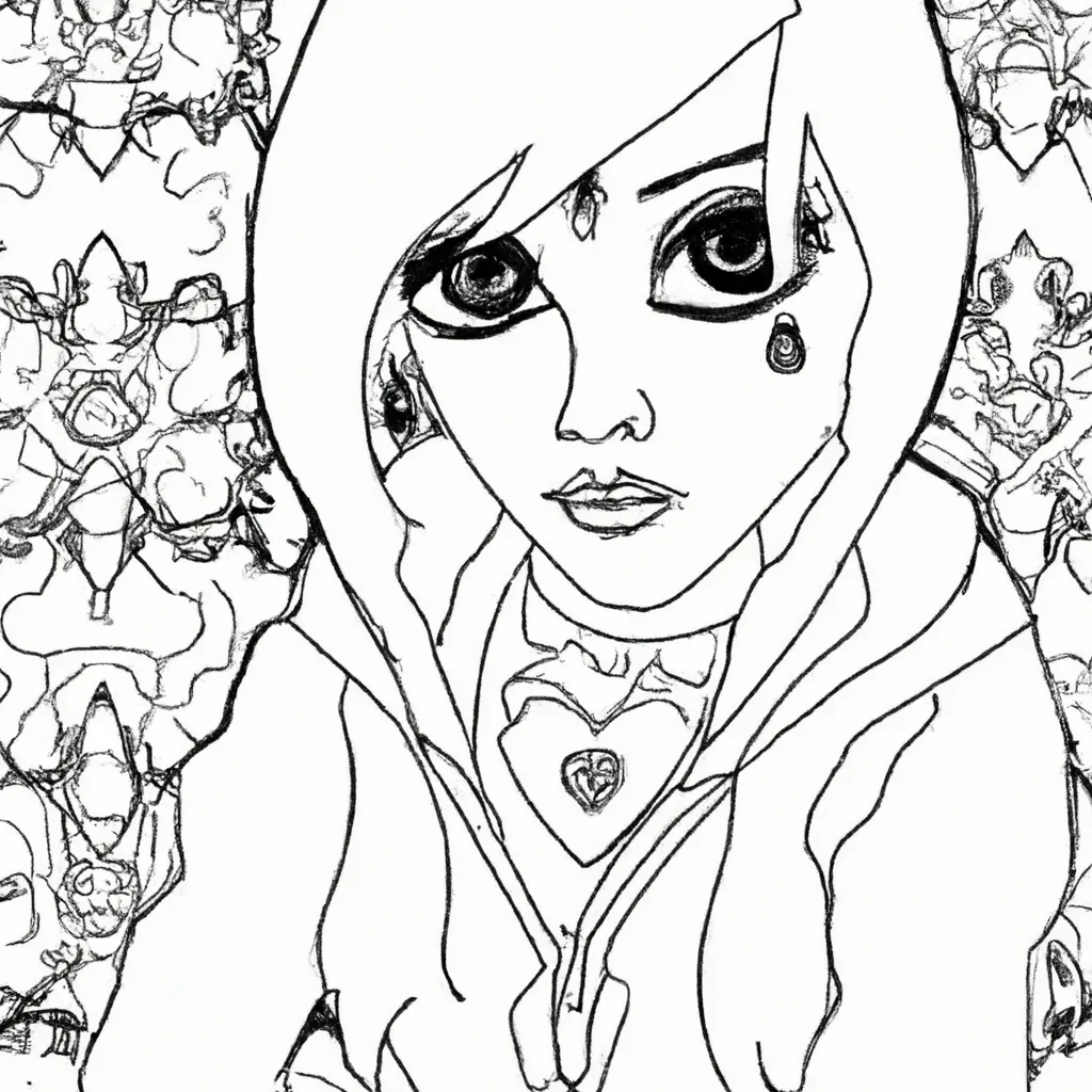 10 Desenhos de Emo Gótico para Imprimir e Colorir