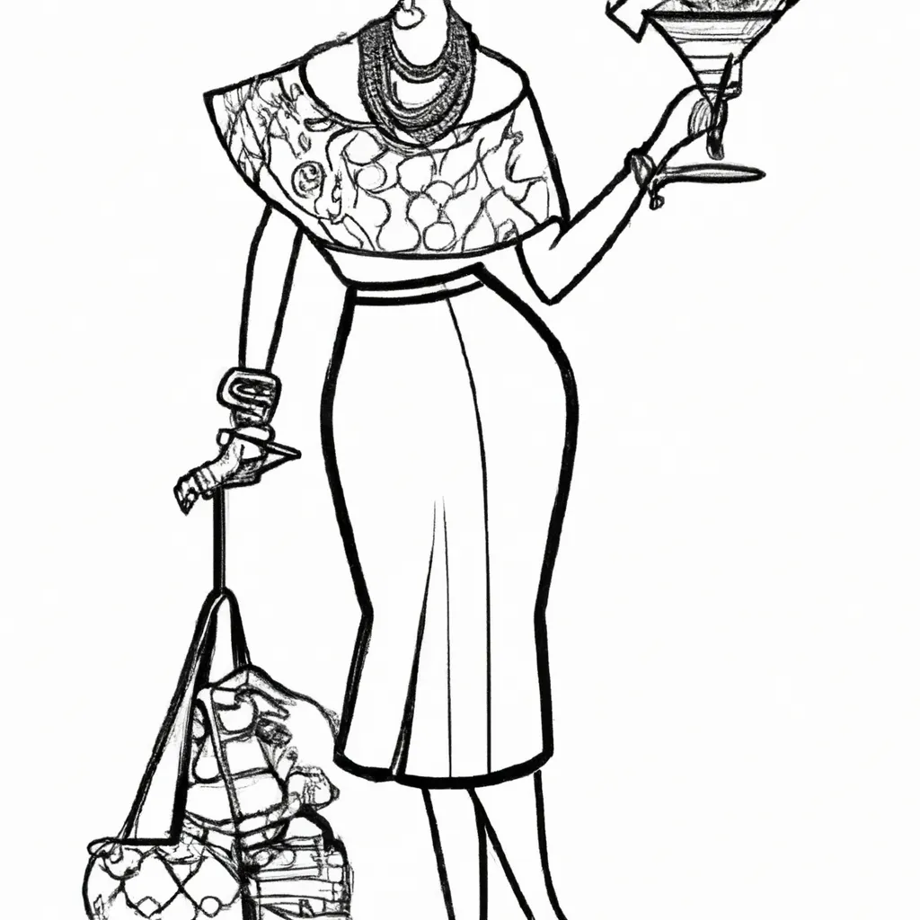 8 Desenhos de Mulher Chique para Imprimir e Colorir