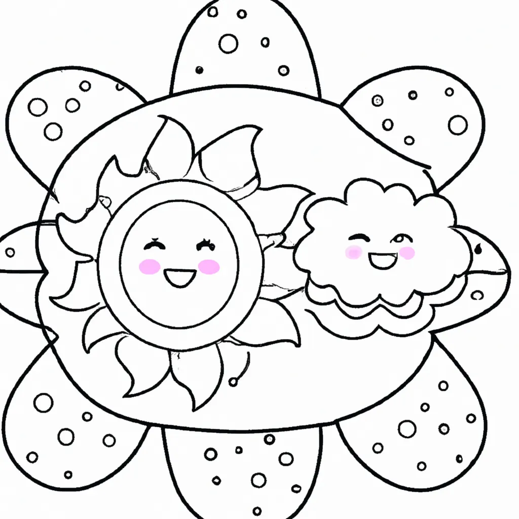 Alegria em Dia de Sol: Desenhos de Sol e Nuvem para Imprimir e Colorir