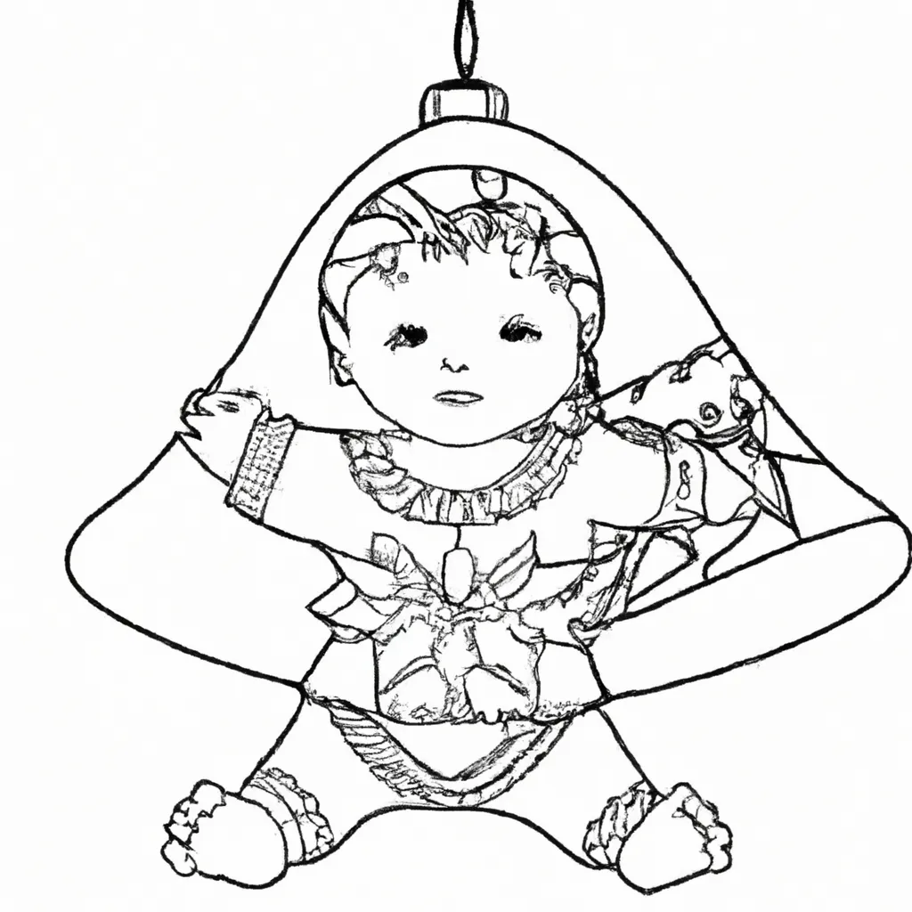 7 Desenhos de Bebê de Natal para Imprimir e Colorir