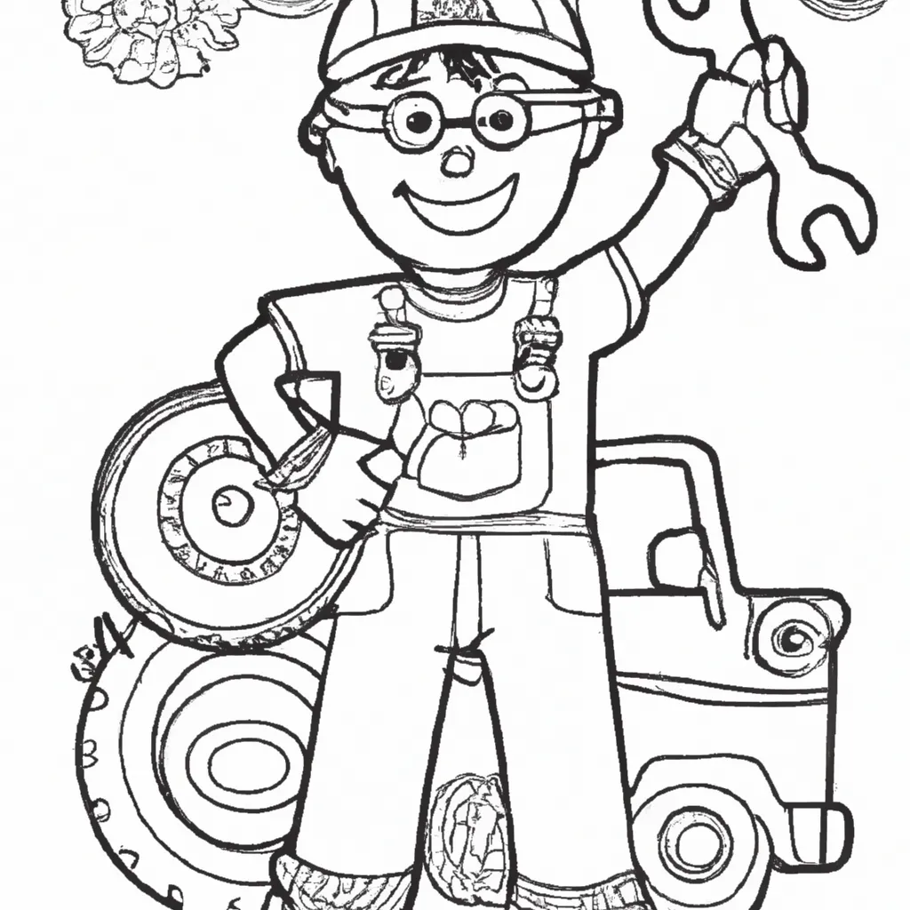 10 Desenhos de Mecânico para Imprimir e Colorir