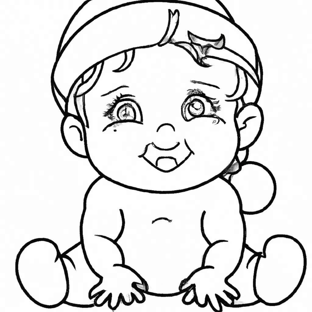 7 Desenhos de Bebê de Natal para Imprimir e Colorir