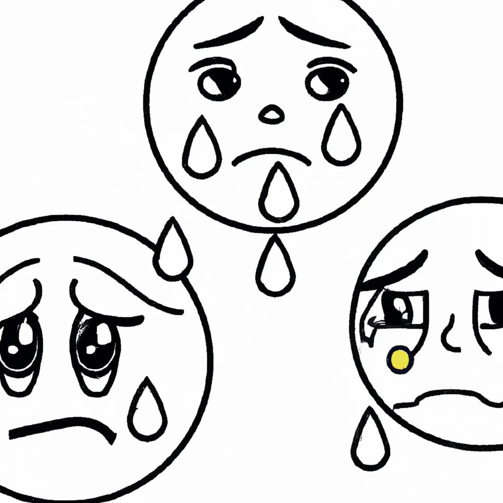 7 Desenhos de Emojis Tristes para Imprimir e Colorir