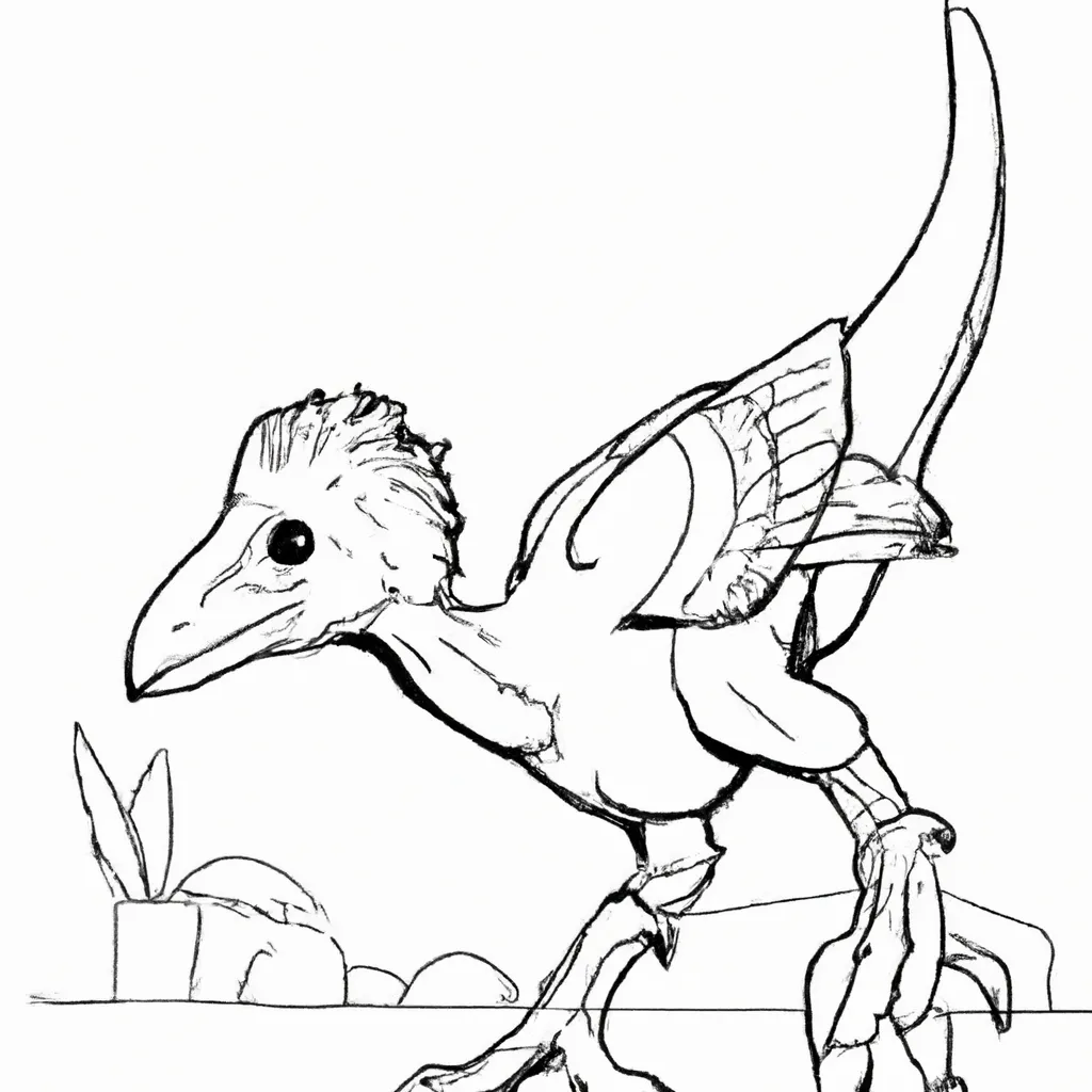 10 Desenhos de Oviraptor para Imprimir e Colorir