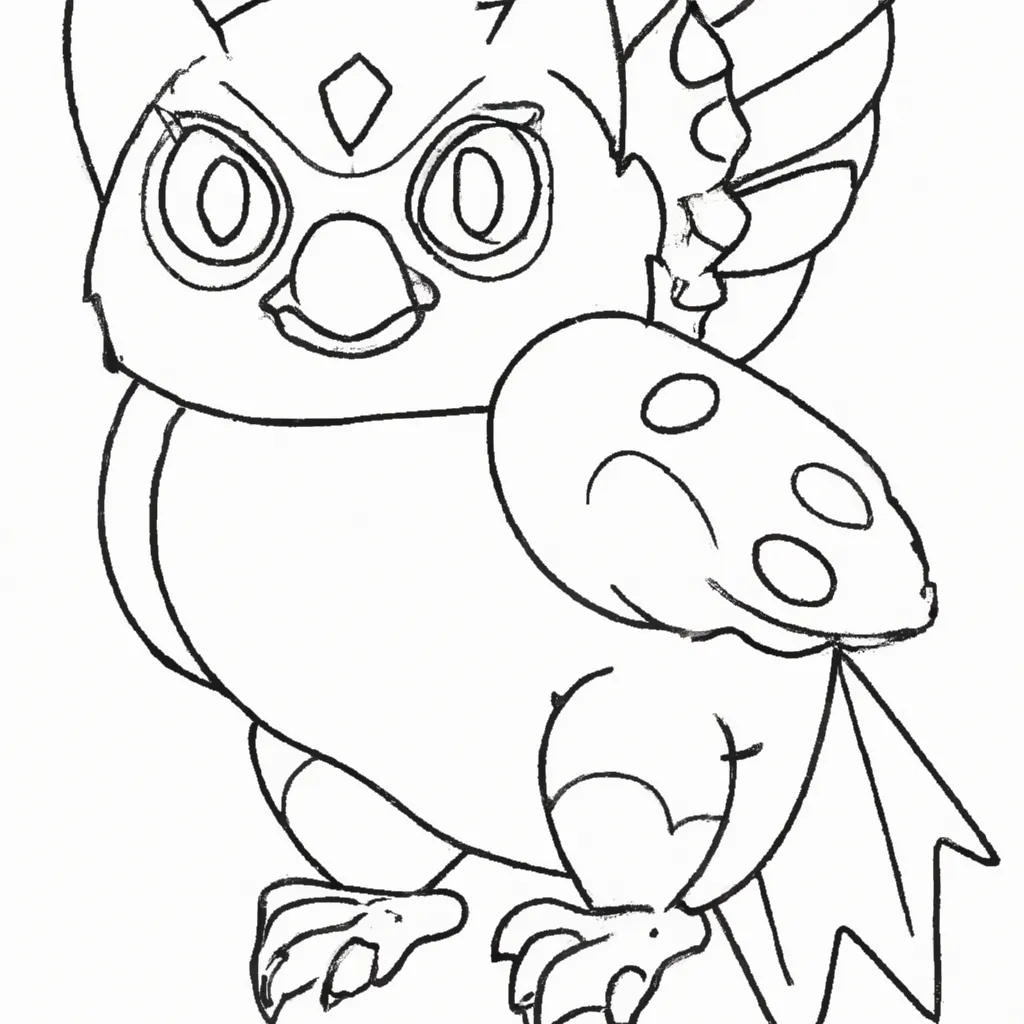 10 Desenhos de Dartrix Pokémon para Imprimir e Colorir