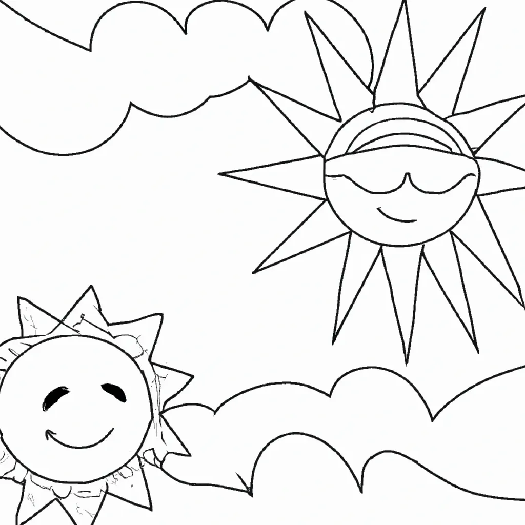 Alegria em Dia de Sol: Desenhos de Sol e Nuvem para Imprimir e Colorir