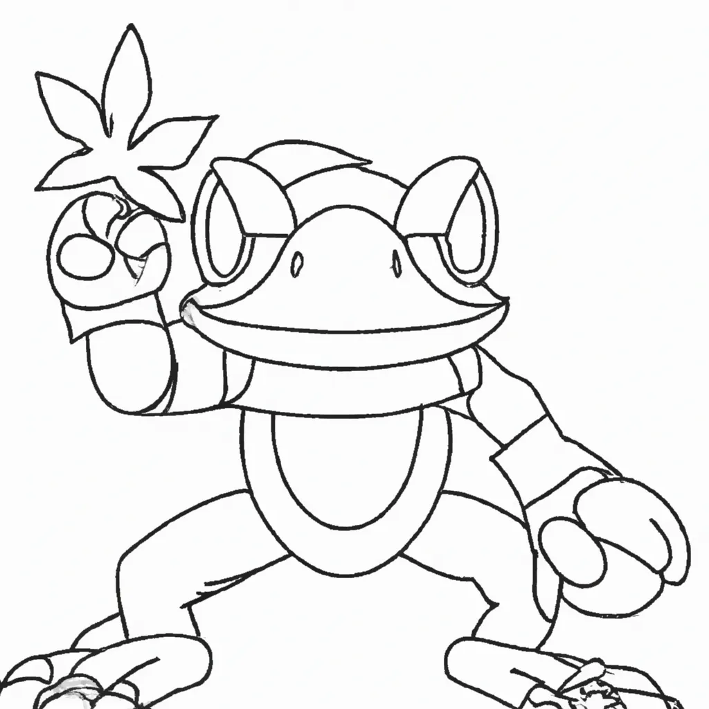 7 Desenhos de Pokémon Frogadier para Imprimir e Colorir