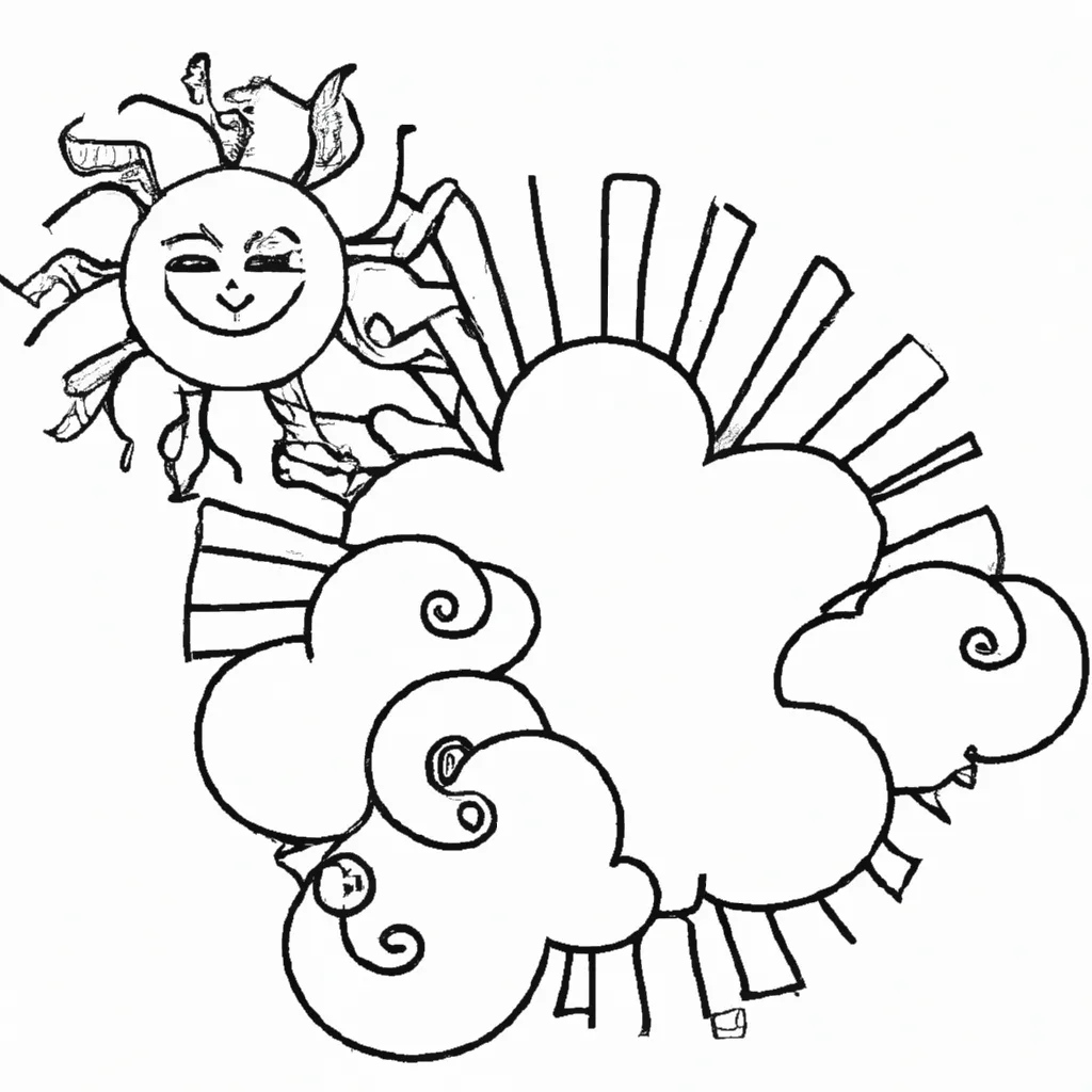 Alegria em Dia de Sol: Desenhos de Sol e Nuvem para Imprimir e Colorir
