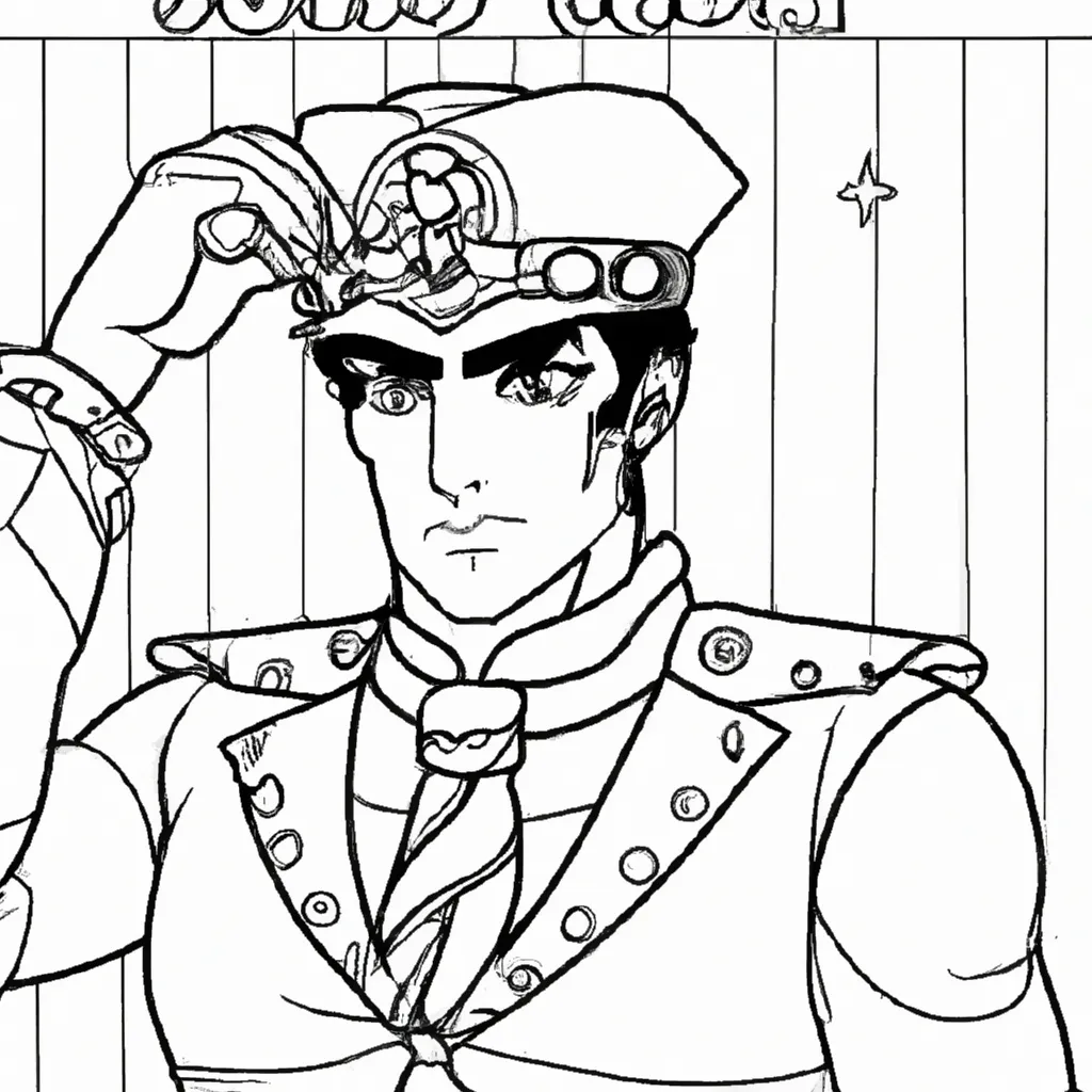 10 Desenhos de Jotaro Kujo para Imprimir e Colorir