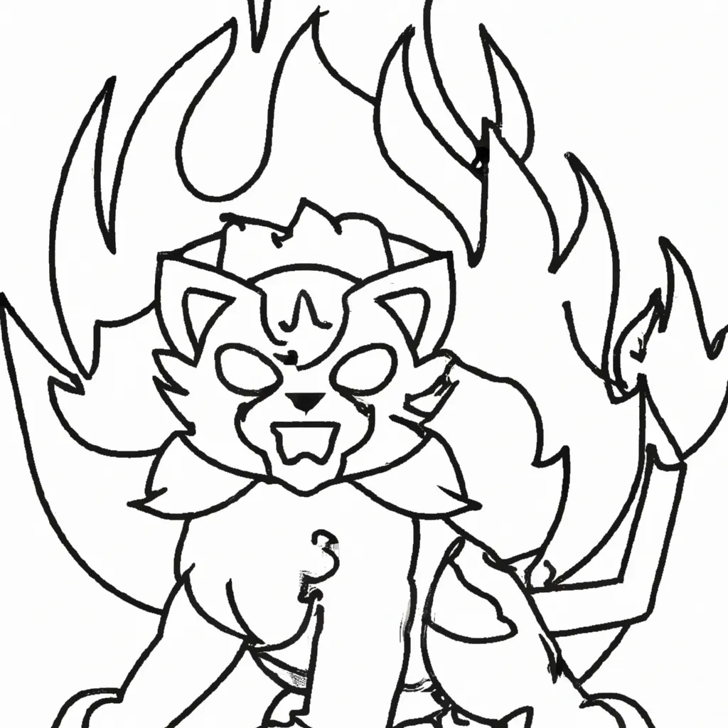 Desenhos Incríveis de Pokémon Pyroar para Imprimir e Colorir