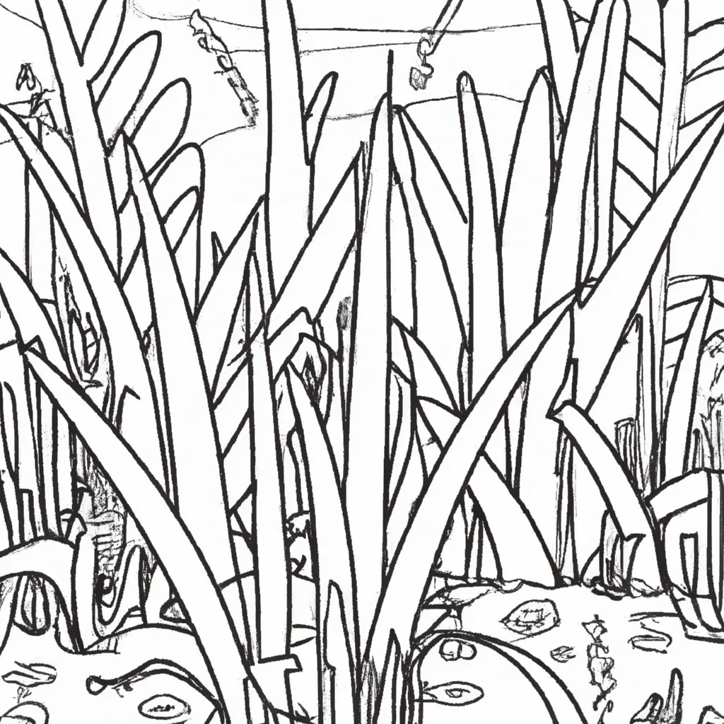 10 Desenhos de Relva Verde para Imprimir e Colorir