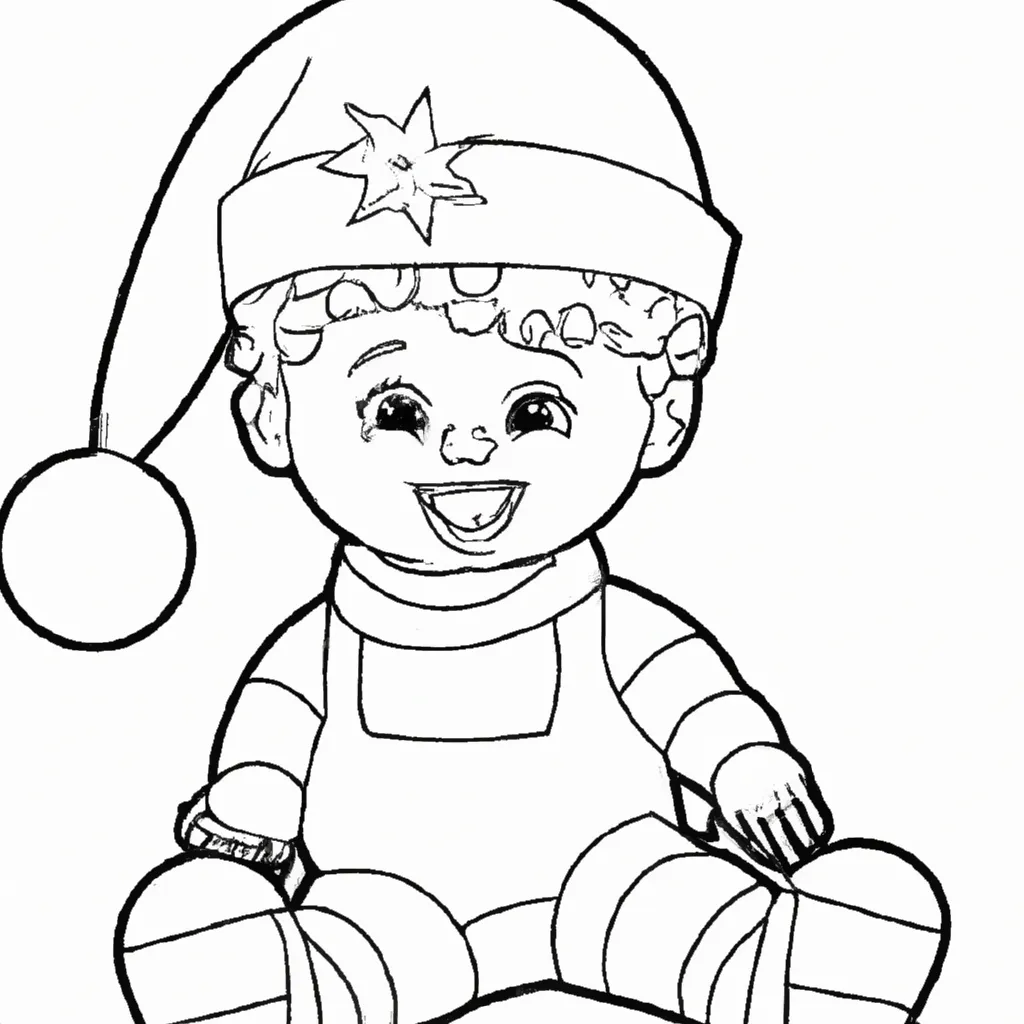 7 Desenhos de Bebê de Natal para Imprimir e Colorir