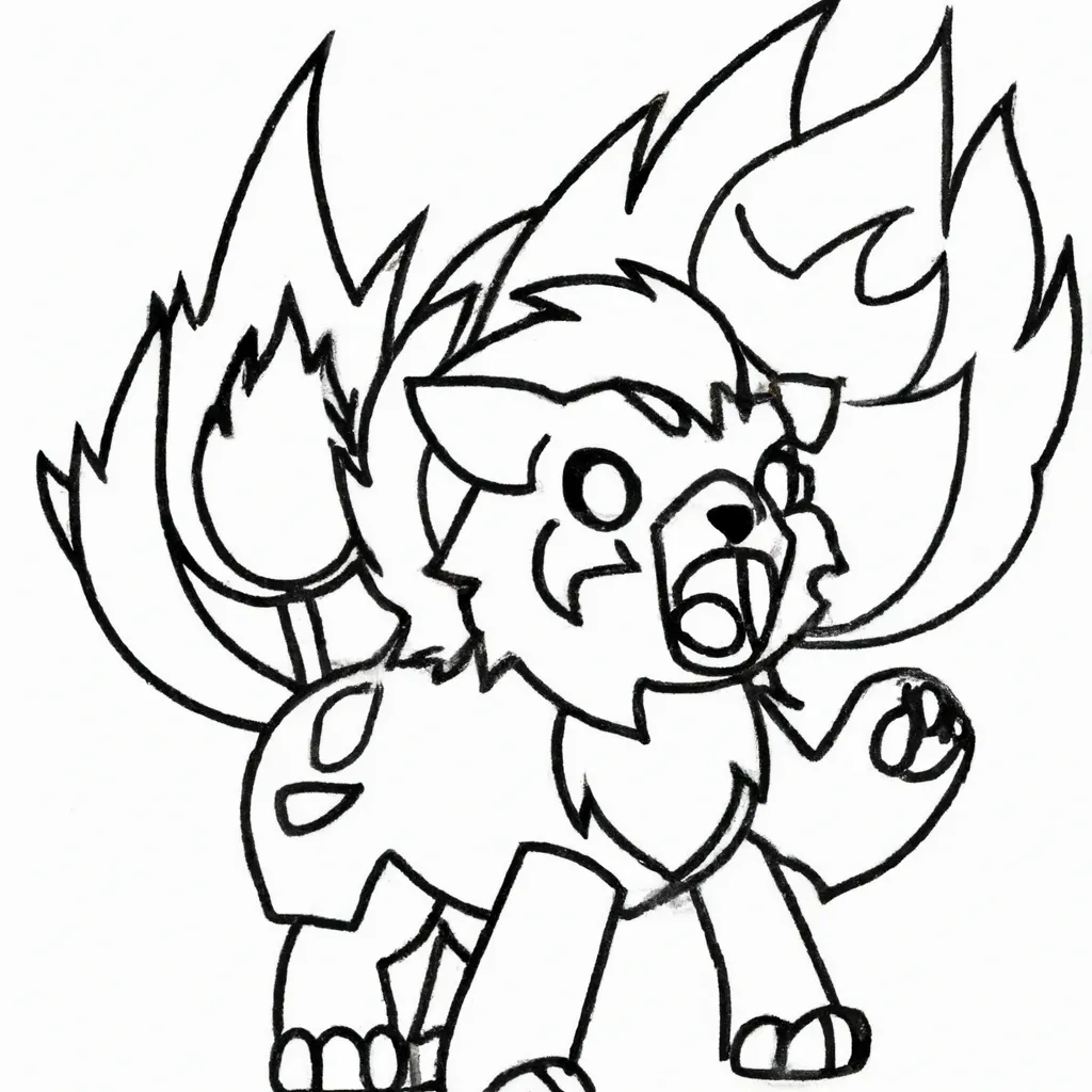 Desenhos Incríveis de Pokémon Pyroar para Imprimir e Colorir