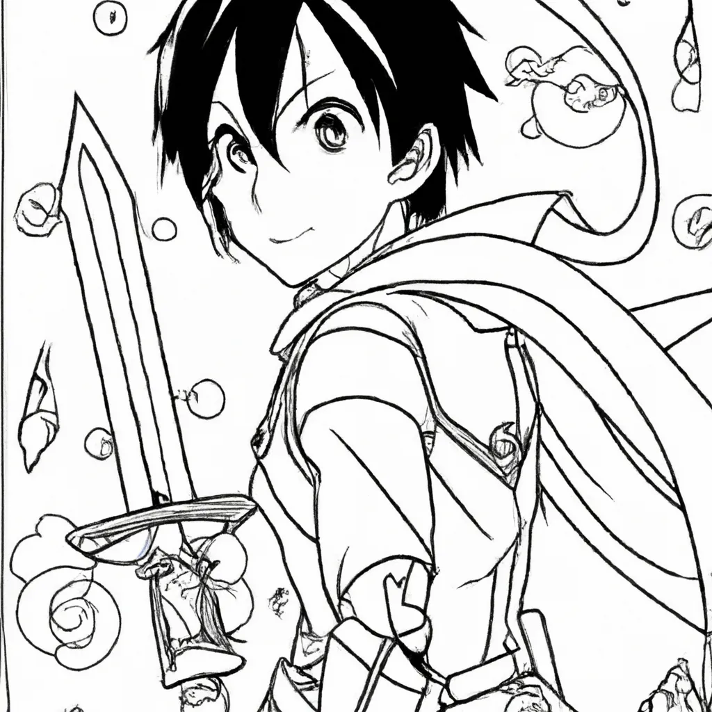10 Desenhos de Kirito para Imprimir e Colorir