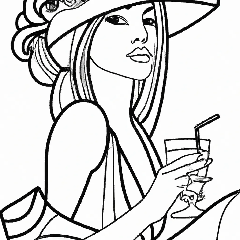 8 Desenhos de Mulher Chique para Imprimir e Colorir