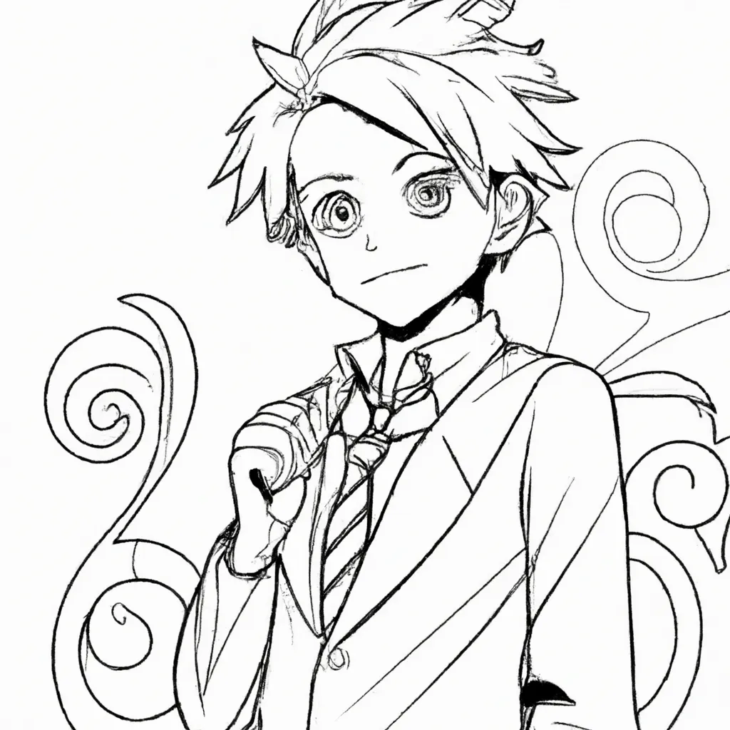 10 Desenhos de Ray (The Promised Neverland) para Imprimir e Colorir